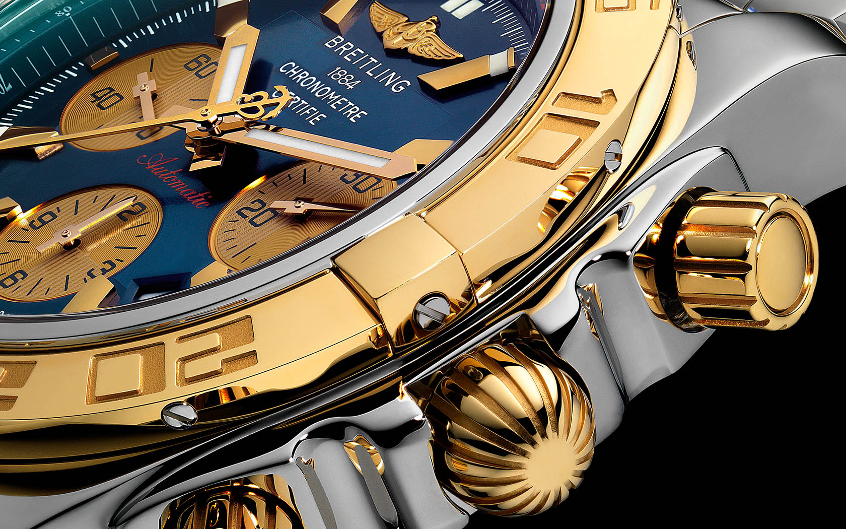 Packshot Factory - Black background - Breitling 1884 Chronometre men's ...