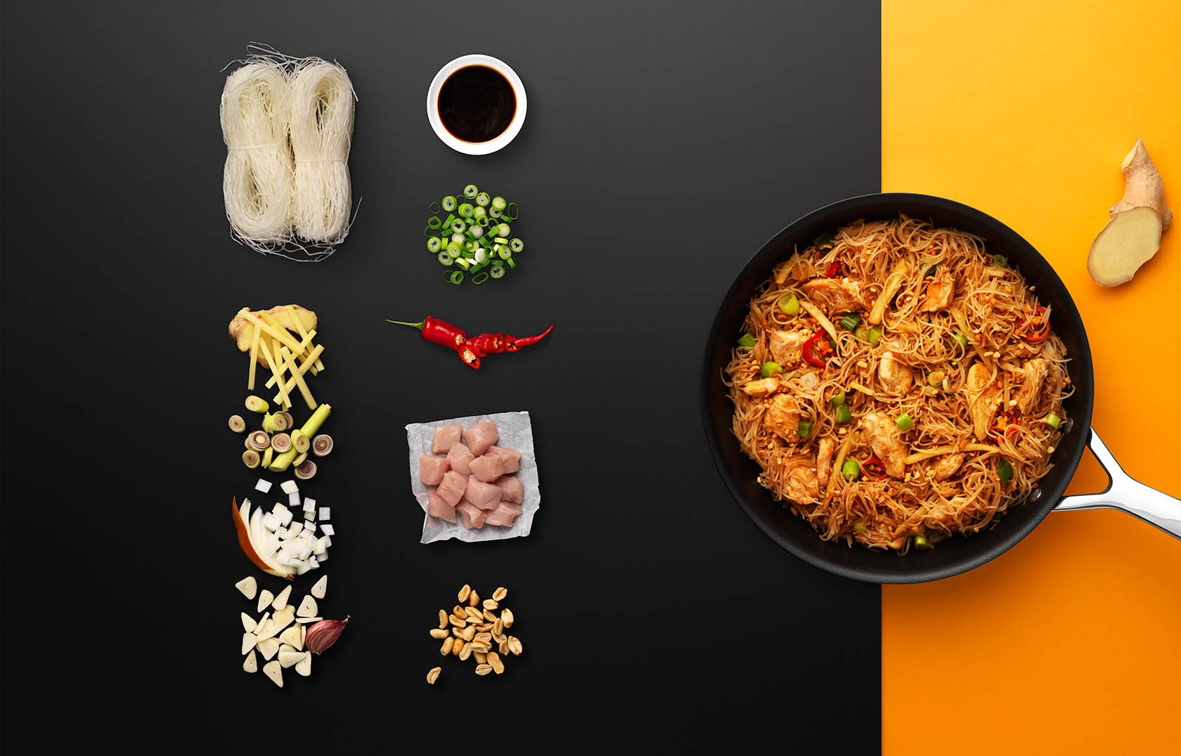 Packshot Factory - Food Photography - Scratch Meals ingredients and pan