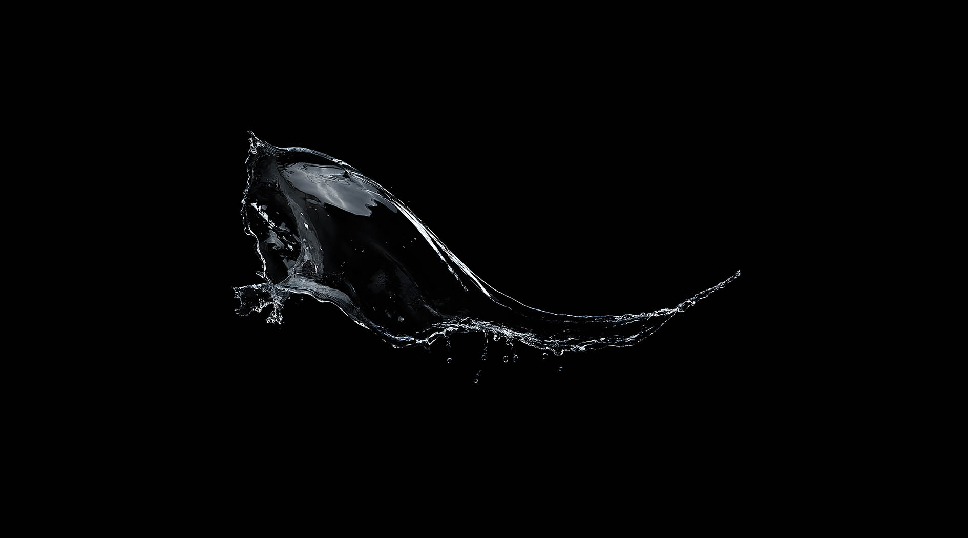 Water Splash Effect Black Background