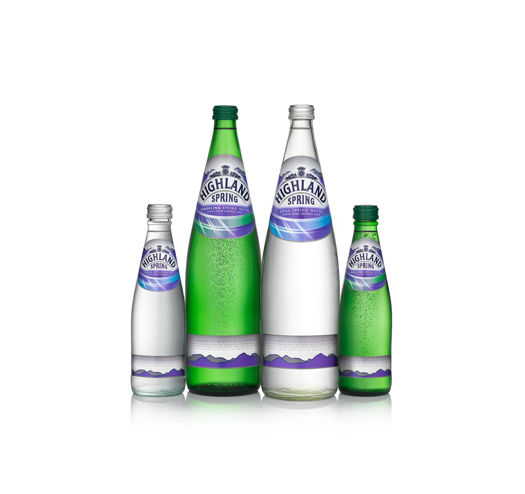 Packshot Factory - White background - Highland Spring water bottles