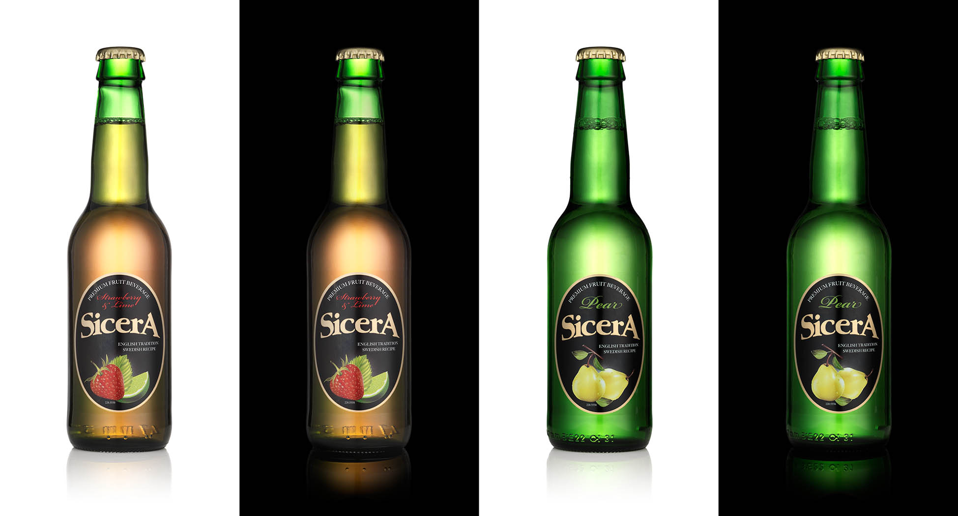 Packshot Factory - White background - Sicera cider bottles